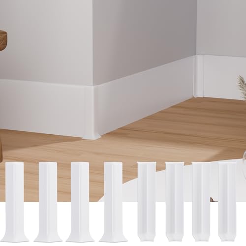 Duzzy 6" High x 60 Feet Self-Adhesive Baseboard with Corner Blocks ...