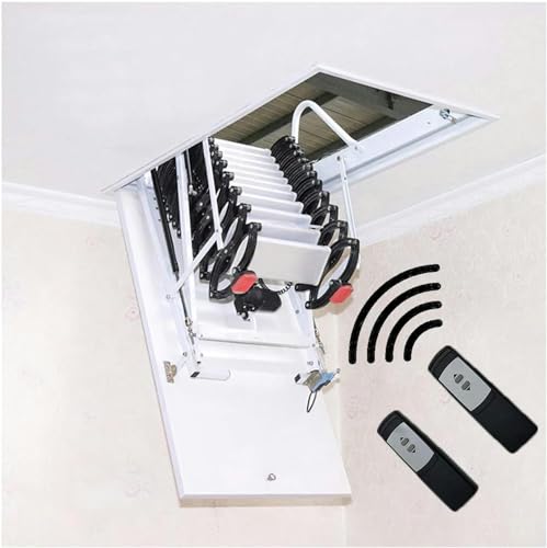Electric attic Stairs with handrails Remote Control Ceiling Folding ...