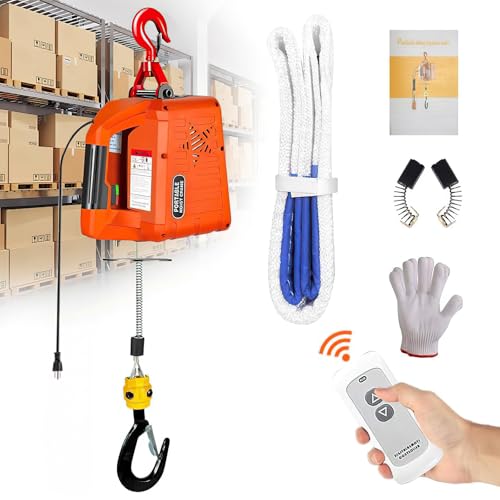 Electric Hoist Winch, 2200LBS Portable Electric Winch, 1500W 110/120V ...
