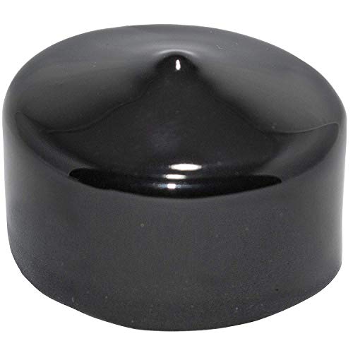 (Pack of 25) SBDs 2 Inch Round Black Vinyl End Caps, Flexible Push-On ...