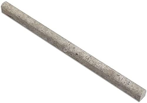 Silver / Grey Travertine HONED 1/2" X 12" Pencil Trim Liner Tile -5 pcs ...